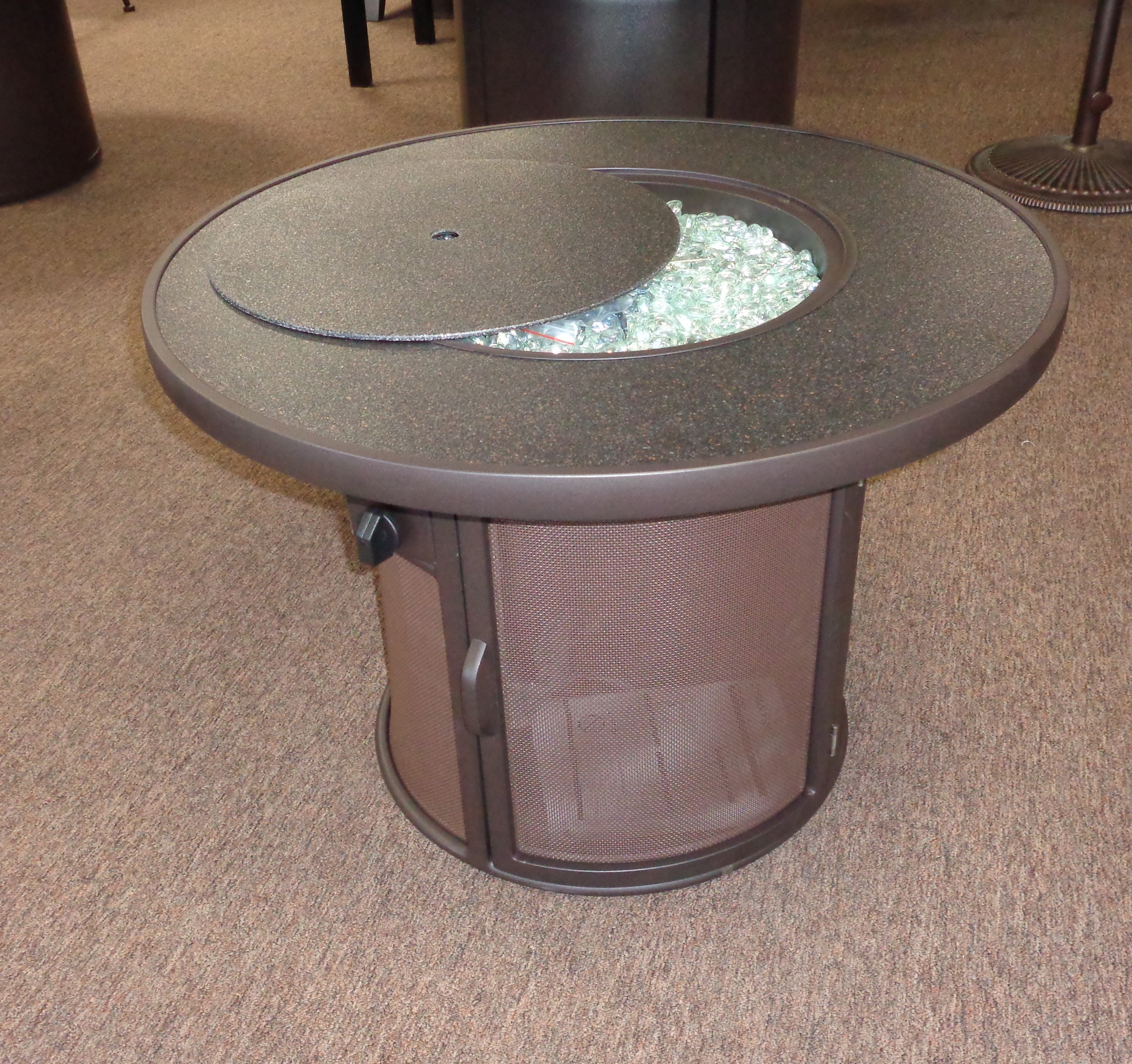 Brown Stonefire 32" Rd Firepit Table - Patio Connection